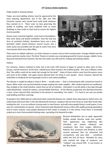 Cholera Epidemics of Victorian Britain | Teaching Resources