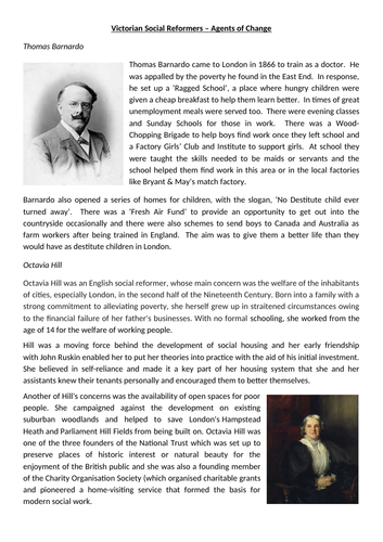 Victorian Public Health Reformers: Thomas Barnardo; Octavia Hill and ...
