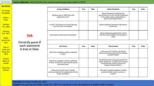 The Public Health Act, 1875 | Teaching Resources