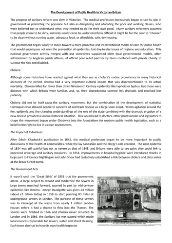 The Public Health Act, 1875 | Teaching Resources