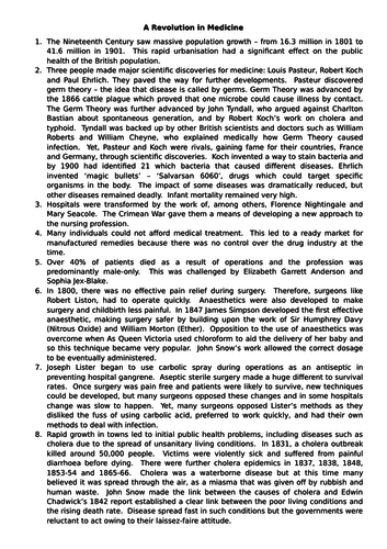 A Revolution in Medicine: Revision Resources | Teaching Resources