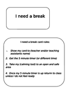 I need a break cards and rules | Teaching Resources