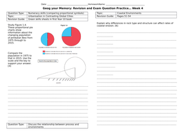 Geog your Memory... skills and content based exam questions | Teaching ...