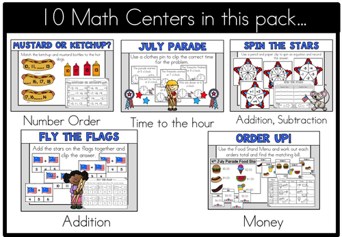 July Maths Centers FS2 Year 1 | Teaching Resources