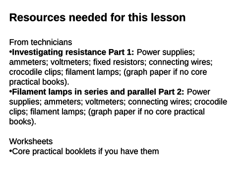 Investigating Resistance Core Practical (SP10e CP9e Edexcel 9-1) GCSE ...