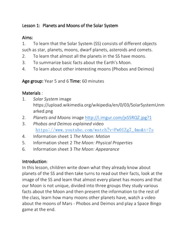 Planets and Moons of the Solar System | Teaching Resources