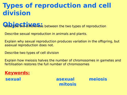 New AQA B6.1 (New Biology GCSE spec 4.6 - exams 2018) – Sexual ...