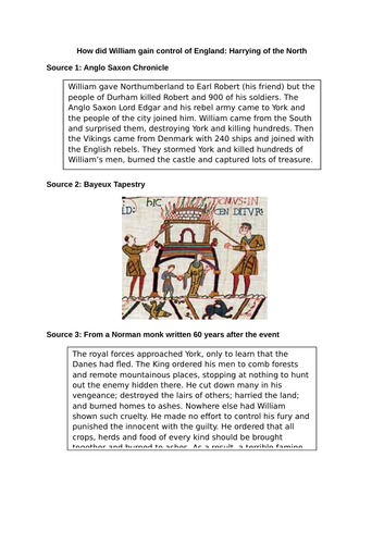 How did William I gain control of England after 1066 - all resources ...