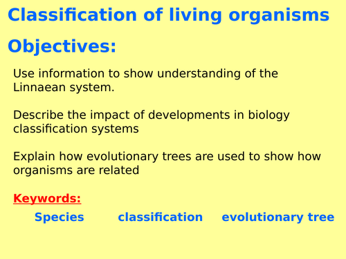New AQA B6.18 (New Biology GCSE spec 4.6 - exams 2018) – Classification ...