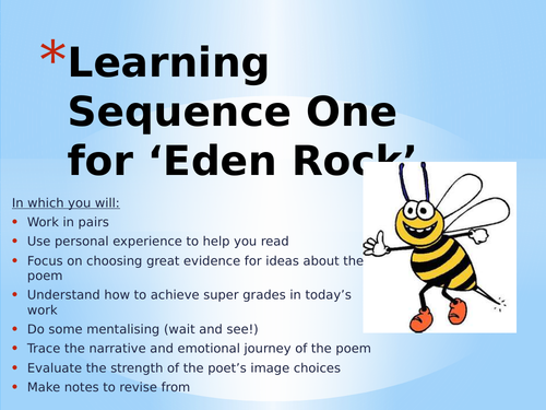 AQA Eden Rock Love and Relationships Poetry | Teaching Resources