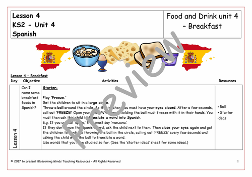 Spanish Breakfast Lesson and Resources | Teaching Resources