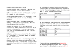 Problem Solving Averages and Range | Teaching Resources