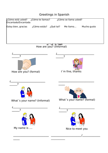 Spanish numbers 1-10, Greetings, Days and Months | Teaching Resources