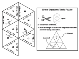 Linear Equations Game: Math Tarsia Puzzle | Teaching Resources