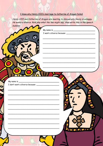 Henry VIII and Catherine of Aragon double activity Tudors | Teaching ...