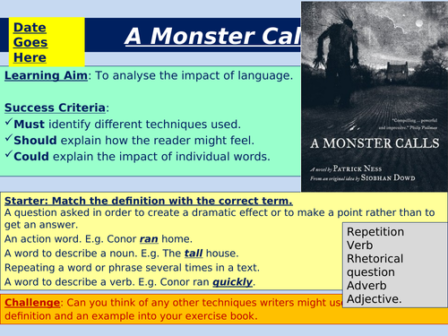 The Opening of A Monster Calls - Language Analysis | Teaching Resources