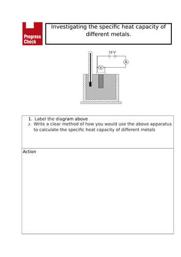 Specific Heat Capacity Required Practical Starter | Teaching Resources