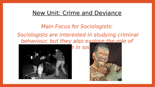 Sociology- Introduction to Crime and Deviance | Teaching Resources