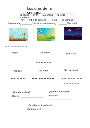Spanish Days of the week | Teaching Resources