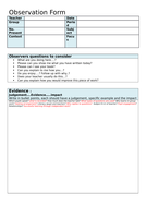 Lesson plan proforma, observations forms and OFSTED drop in form ...