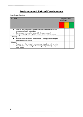 Development, Energy & Environmental Risks - Revision Guides IGCSE ...