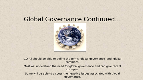 Global Systems and Governance - Lesson 15 - Global Governance and the ...