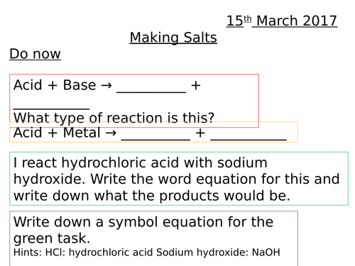 Making Salts Revision New GCSE AQA (9-1) | Teaching Resources