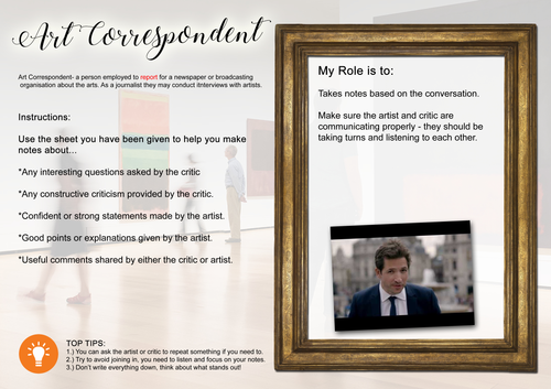 Art Critique Cards - Peer assessment and role play | Teaching Resources