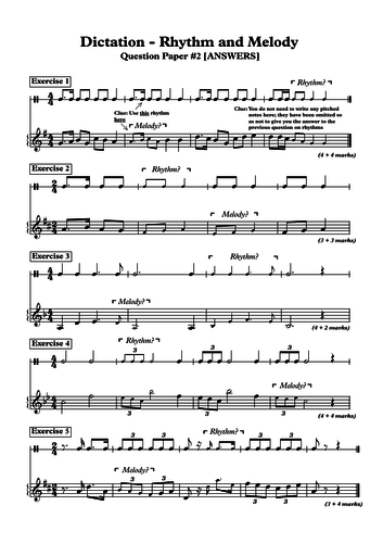 DICTATION - RHYTHM & MELODY (2) | Teaching Resources