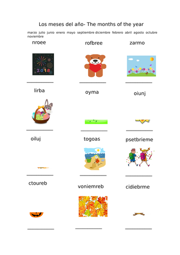 The months and seasons in Spanish | Teaching Resources