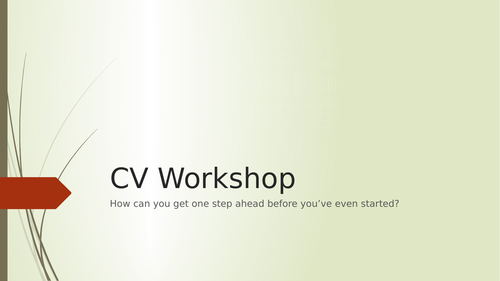 CV Workshop Bundle | Teaching Resources