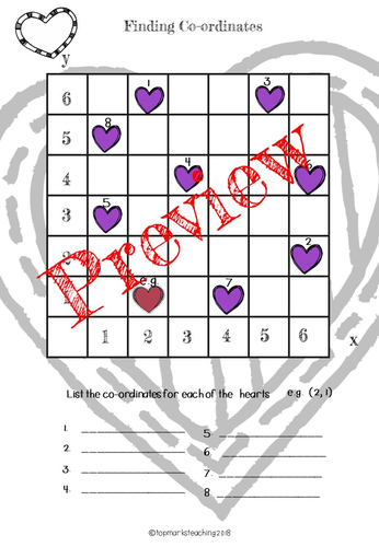Valentine's Day Maths Pack (Co-ordinates and Word Problems) | Teaching ...