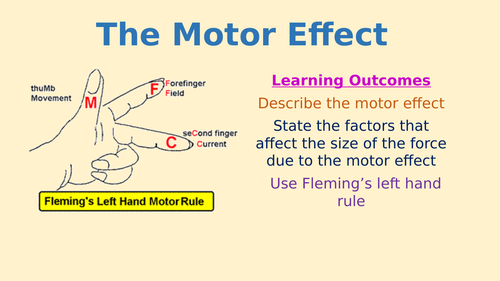 AQA physics 9-1 - 4.7.2.2. The Motor Effect | Teaching Resources