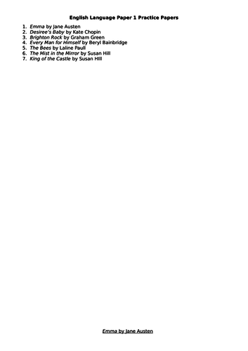 AQA GCSE English Language Paper 1 Practice Papers (7 complete papers Q1 ...