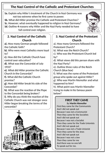 Nazi Control of Religion Church - Weimar & Nazi Germany - GCSE History ...
