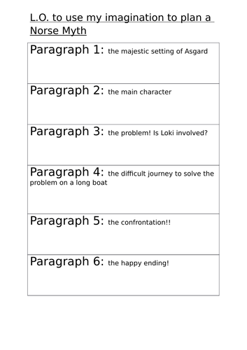 Story planning for a Norse Myth | Teaching Resources