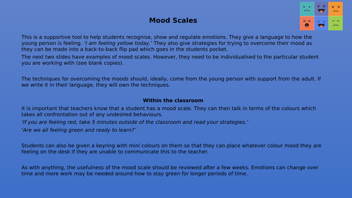 Mood Scales | Teaching Resources