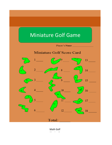 Math Golf - Addition and Subtraction - Up to 4 digits | Teaching Resources