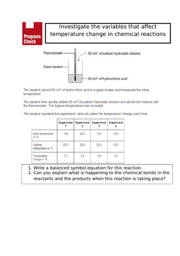 Temperature Changes Required Practical Starter | Teaching Resources