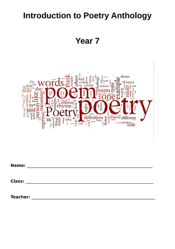 Year 7 - Introduction to Relationship Poetry - Full scheme and ...