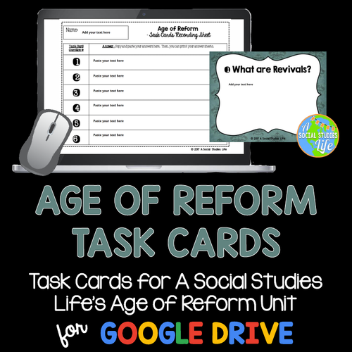 Reform, Suffrage, Abolition Task Cards and Recording Sheet | Teaching ...