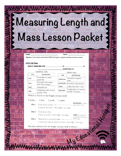 Measuring Length and Mass Printable Lesson Packet | Teaching Resources