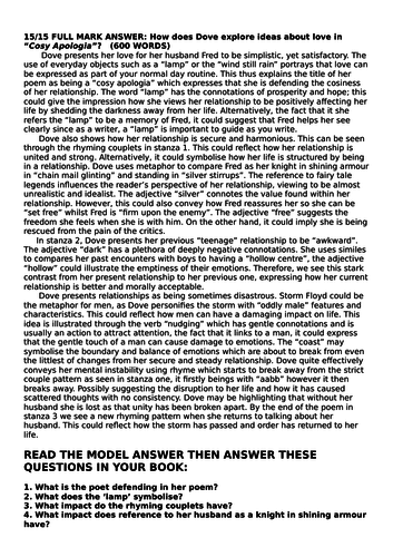 Cozy Apologia lesson with annotations and questions for EDUQAS 9-1 ...