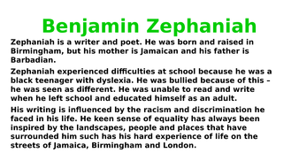 Face by Benjamin Zephaniah full scheme of work | Teaching Resources