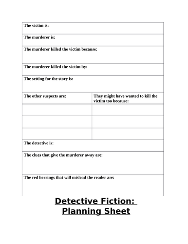 Introduction to Detective Fiction full scheme of work and lessons ...