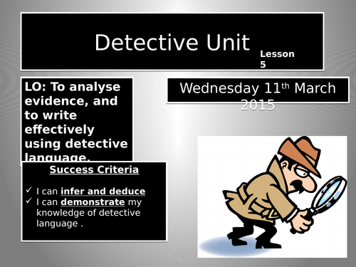 Introduction to Detective Fiction full scheme of work and lessons ...