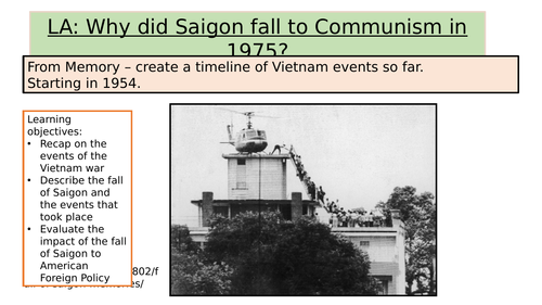 The Vietnam War- Fall of Saigon 1975 | Teaching Resources