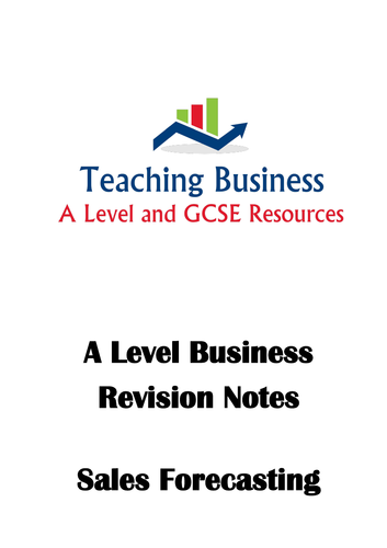 Eduqas A Level Business - Sales Forecasting and Correlation Analysis ...