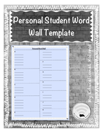 Personal Student Word Wall Template | Teaching Resources