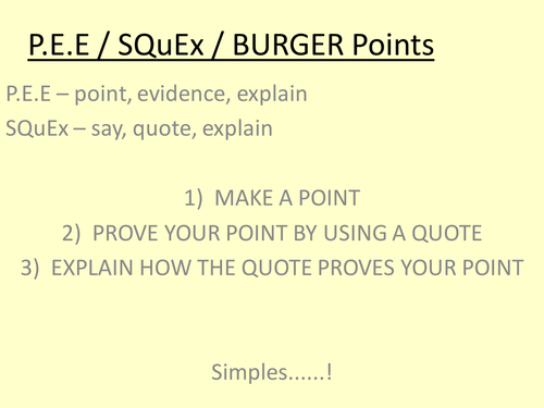 GCSE English - PEE writing bundle | Teaching Resources